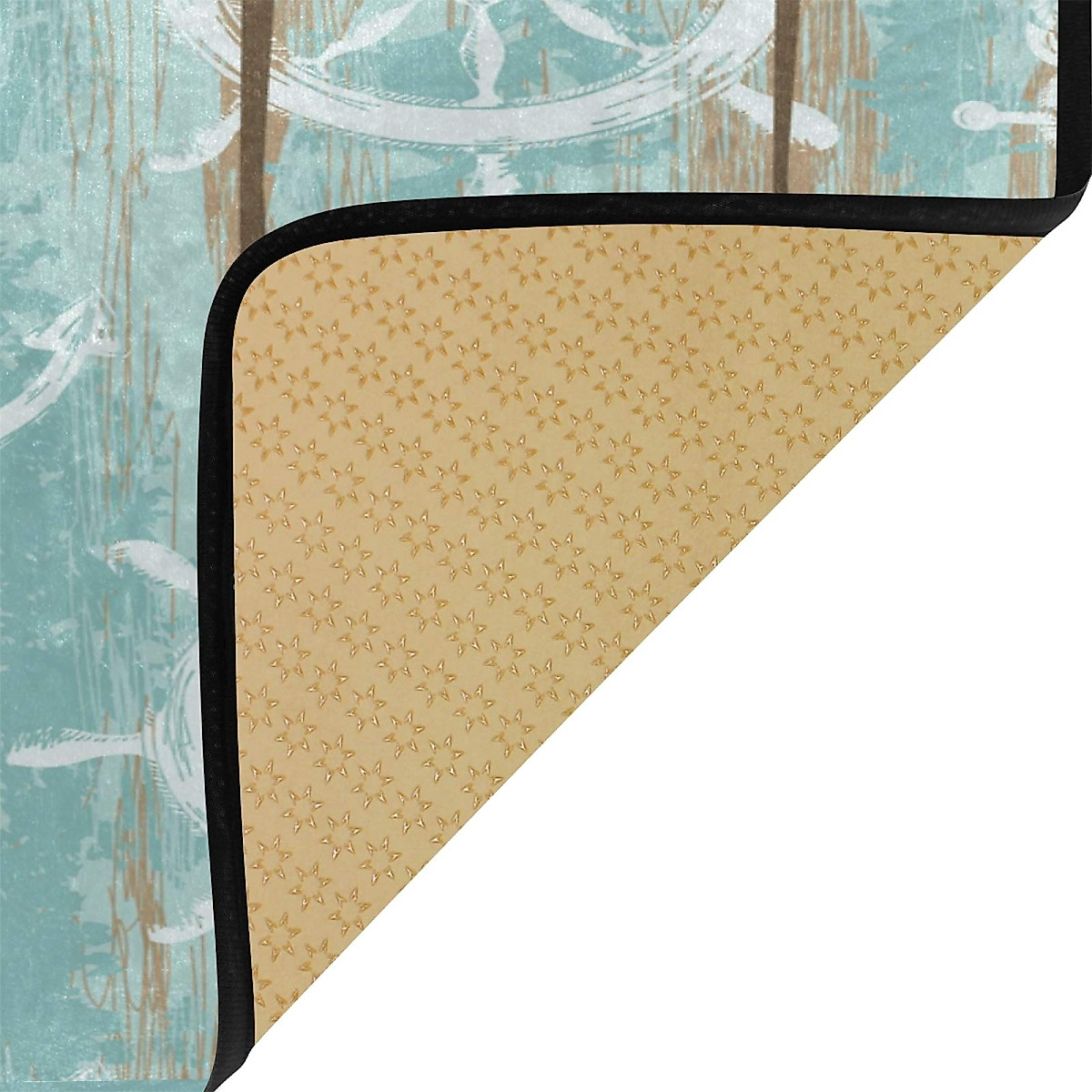 Kitchen Floor Mats Deck Nautical Non-Slip Kitchen Mats Bath Rug Runner Doormats Carpet for Home Decor, 39x20 Inches