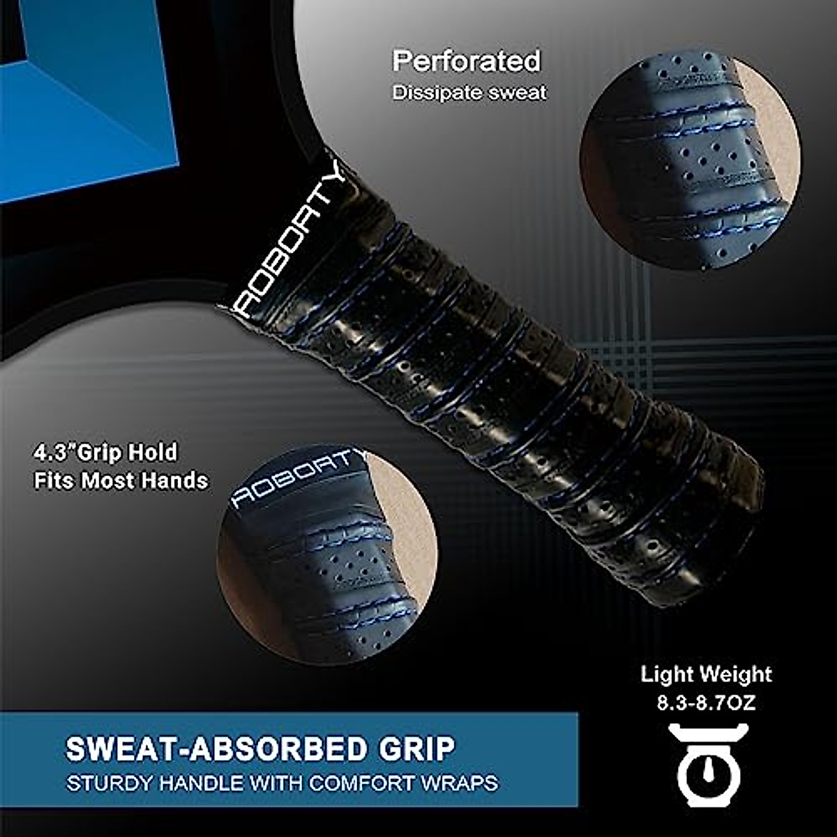 AOBORTY Pickleball Paddles 4 Pack - Light Graphite Premium Rackets Fiber Face Pickleball Set with 4 Outdoor Indoor Balls