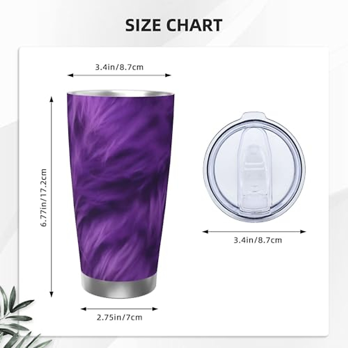 EKPRAVDKTF Purple 20oz Insulated Stainless Steel Tumbler With Lids And Straws, Double Wall Vacuum Travel Coffee Mug, Thermal Cup For Cold & Hot Drinks, Reusable Metal Straw & Brush