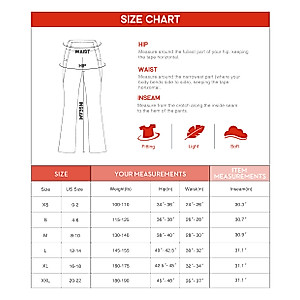 Heathyoga Fleece Lined Pants Women Yoga Pants with Pockets for Women Thermal Pants High Waist Flare Leggings for Winter Black