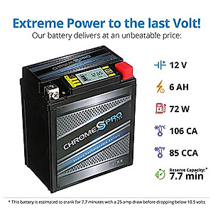 Chrome Pro YTX7L-BS High Performance - Maintenance Free - Sealed iGel Motorcycle Battery