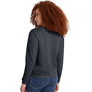 Hanes Women's EcoSmart Crewneck Sweatshirt, Slate Heather, Medium