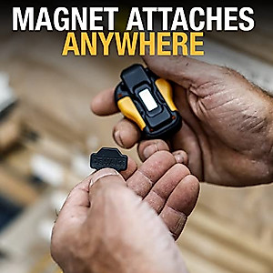 DEWALT Wearable Bluetooth Portable Speaker — Magnetic Clip-On Wireless Bluetooth Speaker — Jobsite Pro Water-Resistant Portable Speaker — Built-in Mic for Hands-Free Music and Calls