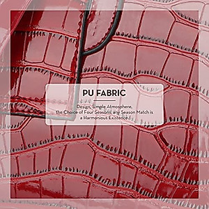 LUPBOK Women Top Handle Satchel Handbags Flap Tote Clutch Purse Vintage Crocodile Pattern Shoulder Bag,Red