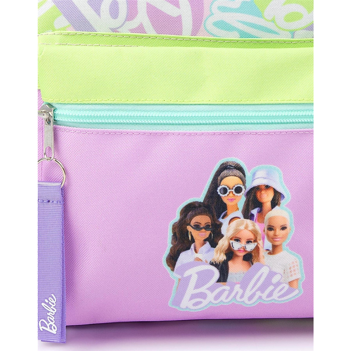 Barbie Girls 4 Piece Backpack Set | Kids Multicolor Rucksack Bundle with School Bag, Pencil Case, Lunch Bag & Water Bottle