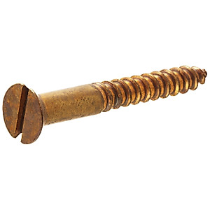 Hillman 1944 10 x 1-1/4 Brass Flat Head Slotted Wood Screw 20-Pack, 1.25 inches