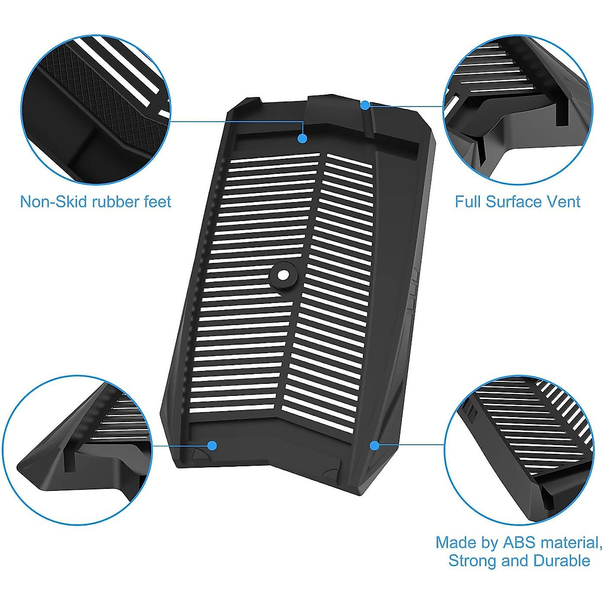 Younik Vertical Stand for PS-5 Ultra HD Console with Built-in Cooling Vents and Non-Slip Feet - CD-ROM Version(Black)