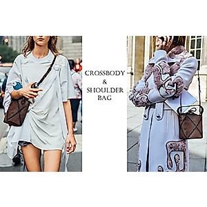 Crossbody Bag for Women Leather Handbag Shoulder Bag Vintage Top Handle Tote Purses (Coffee)