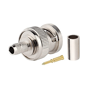 MOOKEERF 10 Pack 50 Ohm BNC Male Crimp Connector,BNC/Q9 Connector for RG58/RG142/RG400/LMR195/KSR195/3D-FB Cable