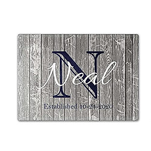 Personalized Tempered Glass Cutting Board Wedding Gift from The Painted Pug | Custom Anniversary Gift for Couples | Customized Housewarming Real Estate Gift Idea