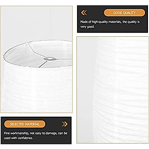 SALOCY Paper Floor Lamp Shade Replacement,Rice Paper Floor Lamp Cover Standing Lamps for Living Room Contemporary Floor Lamp Cover White (Only Lamp Shade,NO Structural Parts )