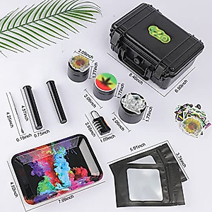 Kyrgyzst Smell Proof Box - ABS Plastic Storage Container with Lock - Smell Proof Containers, Smell Proof Lock Box with & Fun Stickers & robust, Odor Proof Box Suit for Travel Camping(Multicolored)