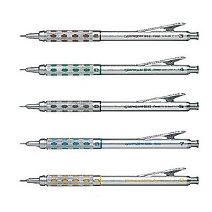 Pentel Graphgear 1000 Automatic Drafting Pencil, 0.3 mm, 0.4 mm, 0.5 mm, 0.7 mm, 0.9 mm 5pics Set
