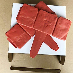 20 Pcs Plastic Garden Edging, Fence Imitation Stone, Garden Fence – Folding Mosaic Garden Fence Gray (Orange)