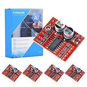 Aideepen 5pcs Dual H-Bridge DC Stepper 1.5A 2 Way DC Motor Driver Module Replace Stepper L298N for Smart Car Power