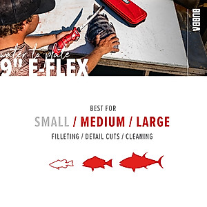 BUBBA 9 Inch E-FLEX Electric Fillet Blade with Ti-Nitride Coated Hollow Stainless Steel Non-Stick Reciprocating Construction for Fishing and Outdoors