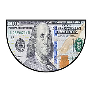 Half Round Dollar Rug,16x39 inch Non-Slip Half Circle Area Rug,100 Dollar Bill Area Rug,Money Rugs,Laundry Room Rug,One Hundred Dollar Bills Rug,Money Carpet,Money Mat,Dollar Runner(D-16x39inch)