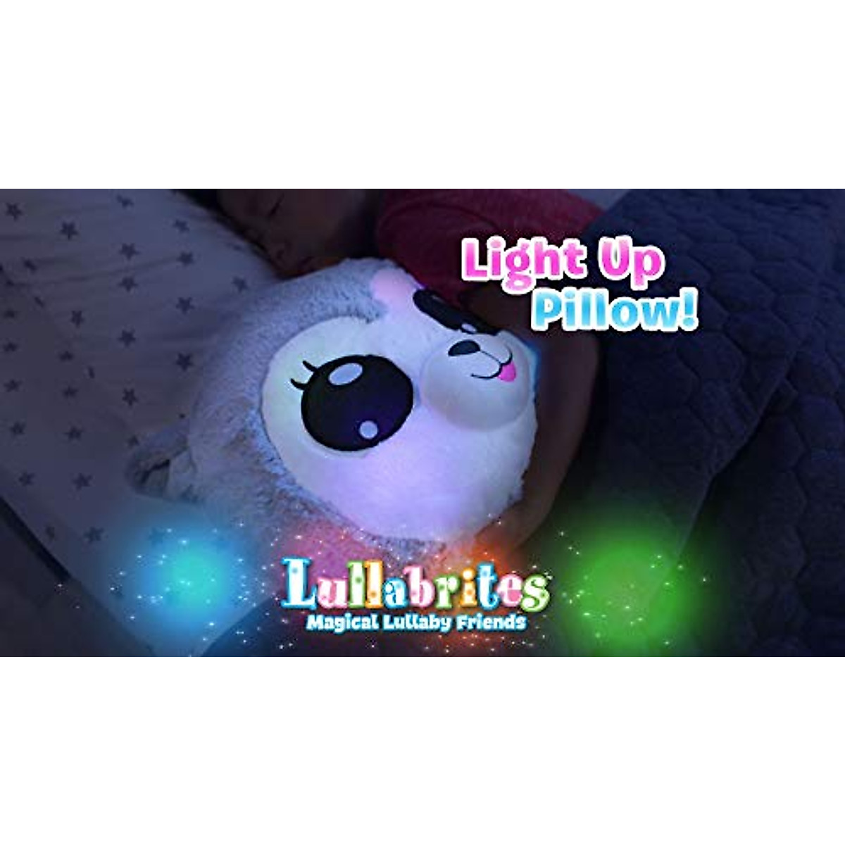 Lullabrites Monkey Pillow- Soothing Plush Animal that Lights Up with Many Colors and Sings Lullabies! A Night Light, and Friend All in One!