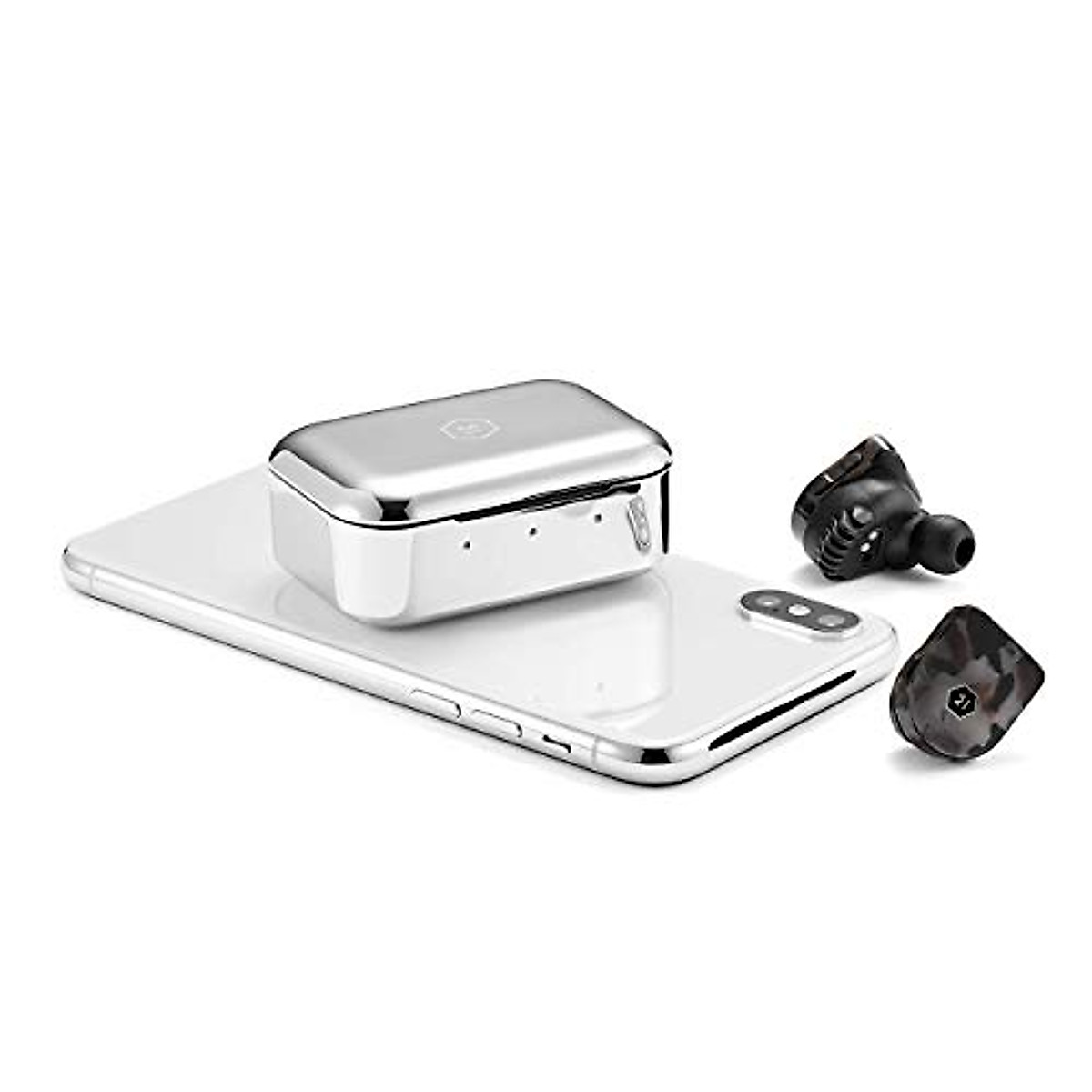 Master & Dynamic MW07 True Wireless Earphones - Bluetooth Enabled Noise Isolating Earbuds - Lightweight Quality Earbuds for Music, Grey Terrazzo (Renewed)