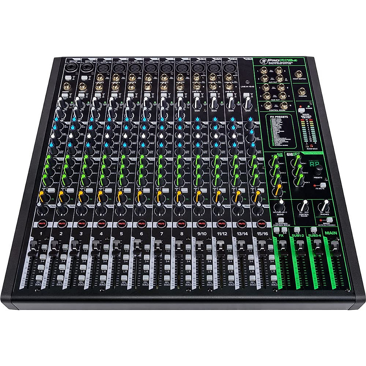 Mackie ProFX16v3 16-Channel Sound Reinforcement Mixer with Built-In FX, Gator Cases G-MIXERBAG-2118 Mixer Bag & Stereo Cable 10' Bundle