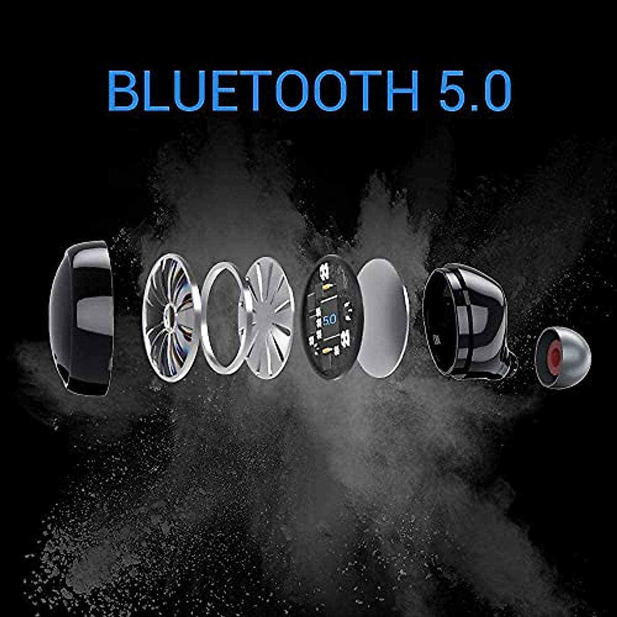 andfive Wireless Earbuds Mini, Bluetooth Headphones with Noise Cancelling Microphone, 5.0 Bluetooth Earbuds in Ear Stereo, Wireless Earphones with USB C Charging Case, Waterproof Headset for Android