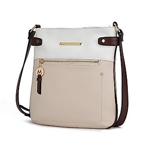 MKF Crossbody Bag for Women – PU Leather Pocketbook Handbag – Designer Side Messenger Purse, Shoulder Crossover cognac