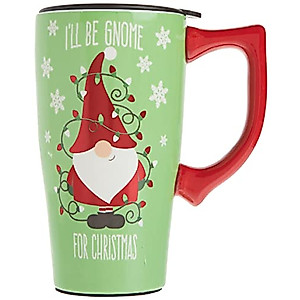 Spoontiques Travel-Mug Coffee Cup, 18 Oz, Christmas Gnome (12570)