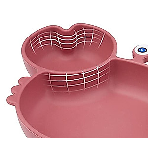 Silicone Suction Plate for Toddlers - Self Feeding Training Divided Plate Dish and Bowl for Baby and Toddler, Fits for Most Highchairs Trays, BPA Free Microwave Dishwasher Safe