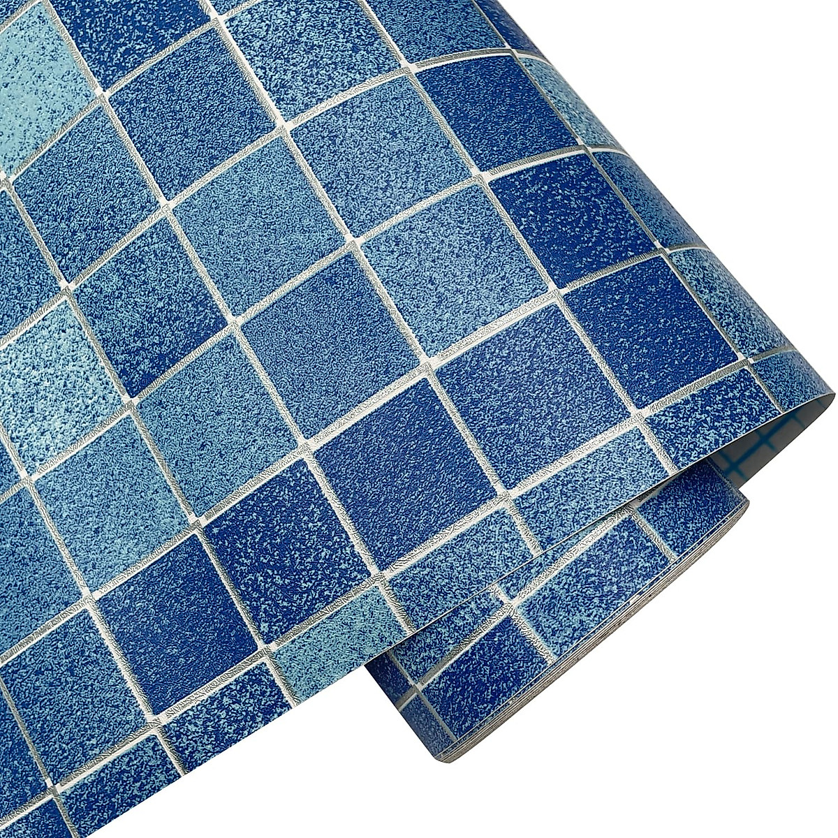 Yifely Blue Mosaic Furniture Paper Removable Shelf Liner Night Stand Sticker 17.7 Inch by 9.8 Feet