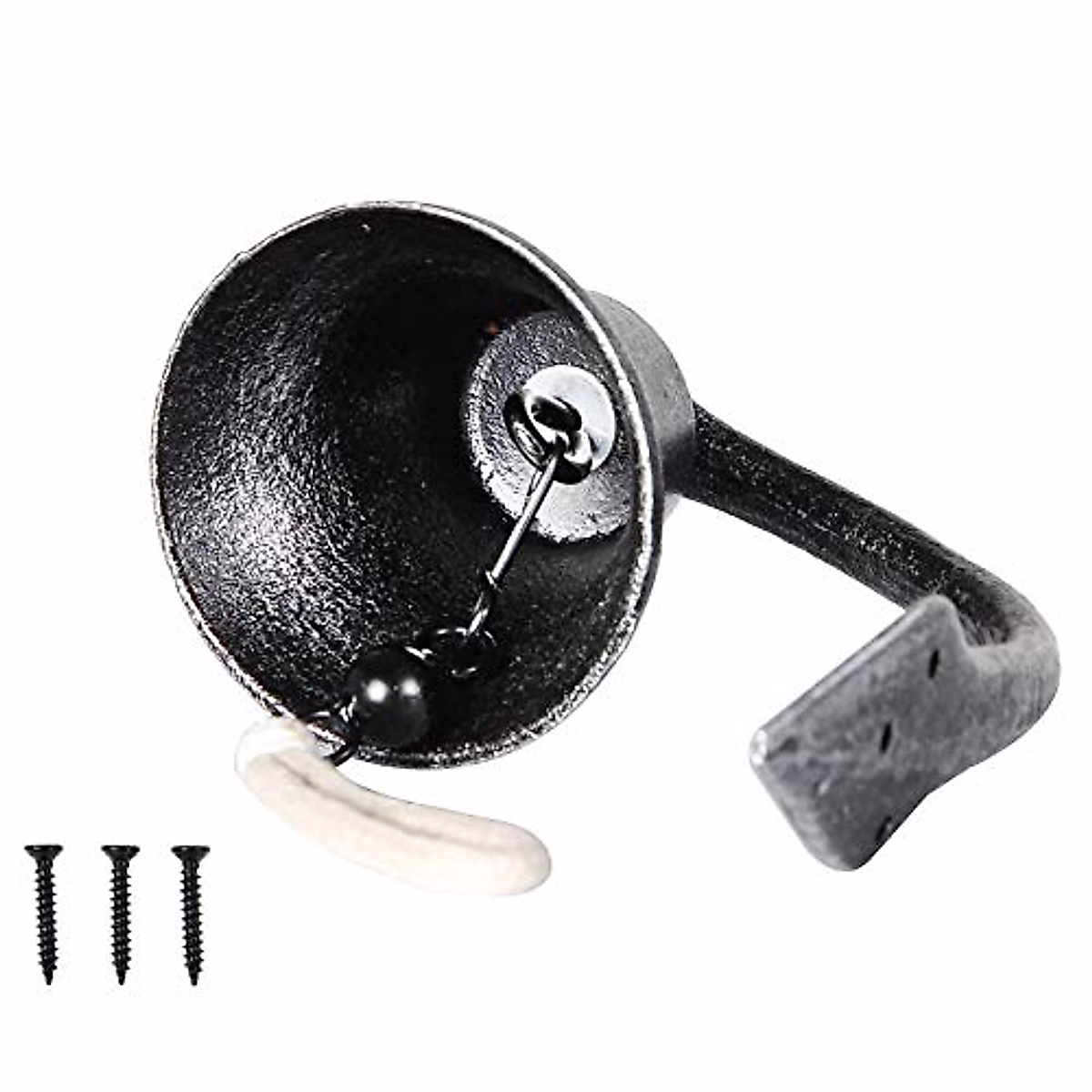 Upstreet Dinner Bell for Outside or Inside Made of Red Copper Hanging Bell, Cast Iron Outdoor Bell to Wall Mounted Surfaces for Church, Home, and School Bell (Cinereous, 6)