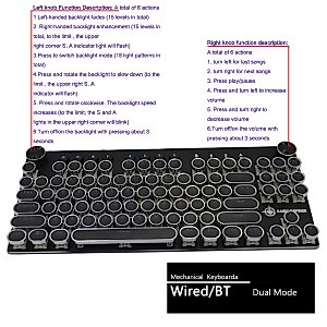MK11 RGB Mechanical Keyboard Wireless/Wired Multi-Device Gaming Keyboard-Blue Switch-RGB LED Backlit-87 Keys for PC/Mac/iPad/iPhone/Smartphone/Laptop (Black)