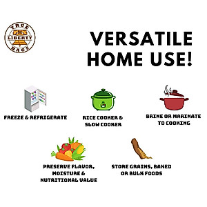 True Liberty All Purpose Plastic Bags for Trash, Yard Waste, Food Storage, Baking, Brining or Roasting, 3 Gallon, 25 Pack