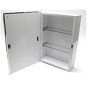 Ketcham 160-SM - 14"W x 20"H Deluxe Series Surface Mounted Bright Annealed Stainless Steel Framed Mirror Door Medicine Cabinet