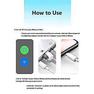 Apple MFI Certified Lightning to Ethernet Adapter for iPhone,2 in 1 LAN Ethernet Network to Lightning Adapter for iPhone 14/13/Pro Max/12/11/XS/XR/X/8/7/6/5 iPad 100Mbps Cat 8 7 6