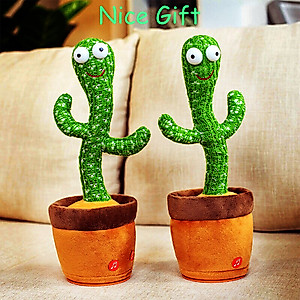 2023 Dancing Cactus Toy Bluetooth [Play Your Songs] Record Repeating What You Say, Rechargeable Singing Talking Cactus Toy Gifts for Baby Boys and Girls