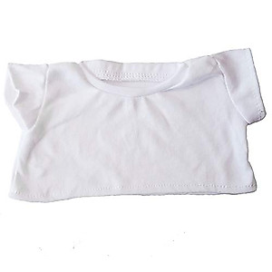 White Basic Tee Shirt Teddy Bear Clothes Fit 14" - 18" Build-a-bear, Vermont Teddy Bears, and Make Your Own Stuffed Animals