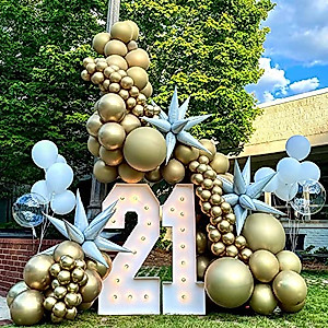 Gold Metallic Chrome Balloon Garland Kit - 102PCS 18In 12In 10In 5In Party Balloon Kit With 33FT Ribbon for Birthday Wedding Graduation Engagement Baby Shower Party Decorations