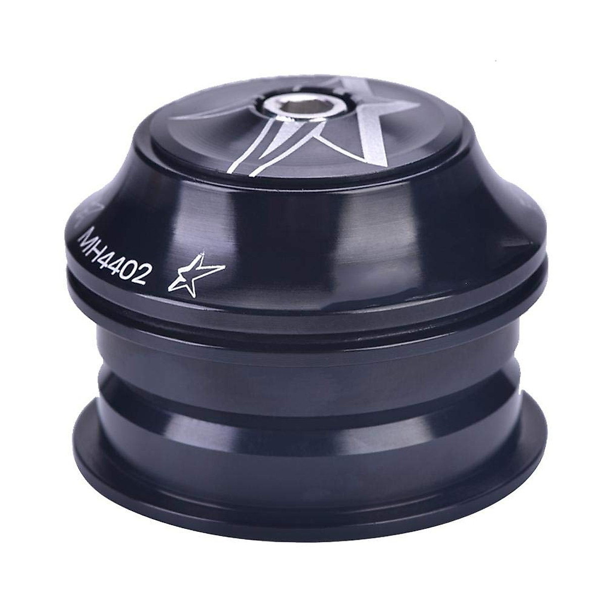 Keenso Mountain Bike Headset, Threadless 44mm Headset 1 1/8 Headset Aluminium Alloy Bicycle Headset 44mm Headset Bearing Bicycle Accessory (Black)