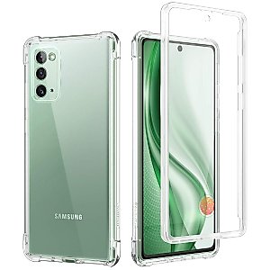 SURITCH Clear Case for Samsung Galaxy Note 20 (Only) 6.7-inch, [Built-in Screen Protector] Full Body Protection Bumper Shockproof Rugged Phone Cover for Galaxy Note 20 -(Clear)