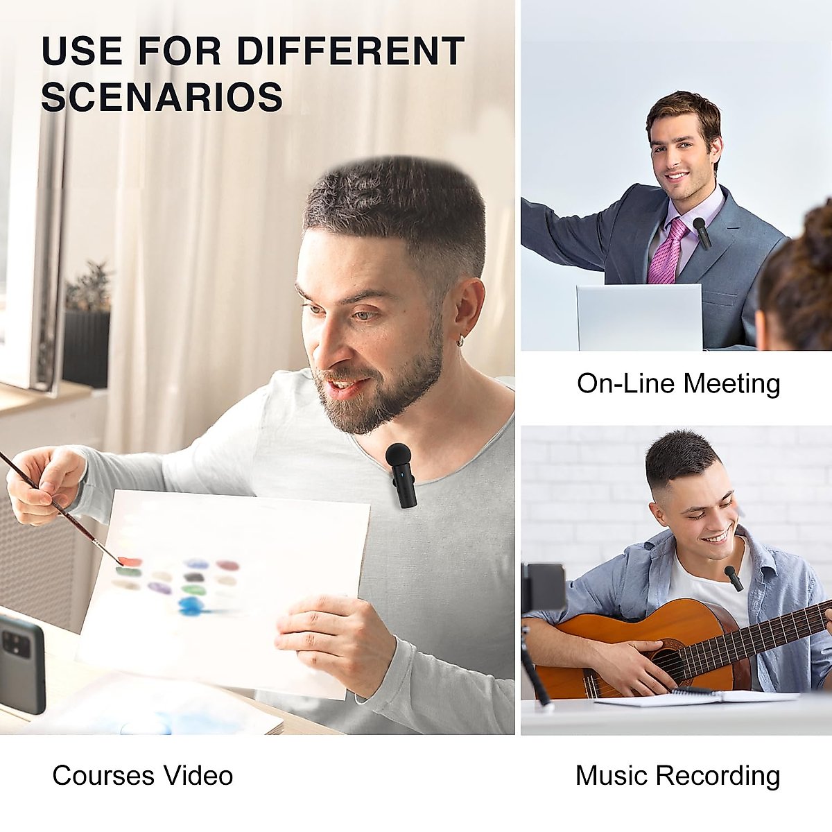 FIFINE Wireless Lavalier System with 2 Microphones, Lapel Mic Clear Sound for YouTube Video Interview Vlog, Dual Mini Mic with Type C Receiver for Android Phone/Tablet/Iphone15(USB C) Laptop-M8