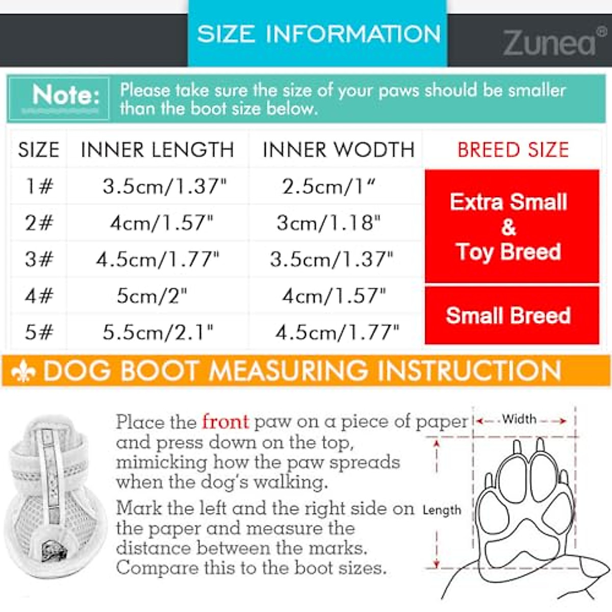 ZUNEA Summer Mesh Breathable Dog Shoes Sandals Non Slip Paw Protectors Reflective Adjustable Girls Female,for Small Pet Dog Cat Puppy Red 2#
