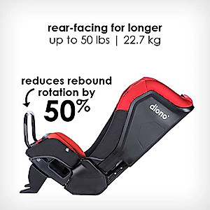 Diono Radian 3QX 4-in-1 Rear & Forward Facing Convertible Car Seat, Safe+ Engineering 3 Stage Infant Protection, 10 Years 1 Car Seat, Ultimate Protection, Slim Fit 3 Across, Red Cherry