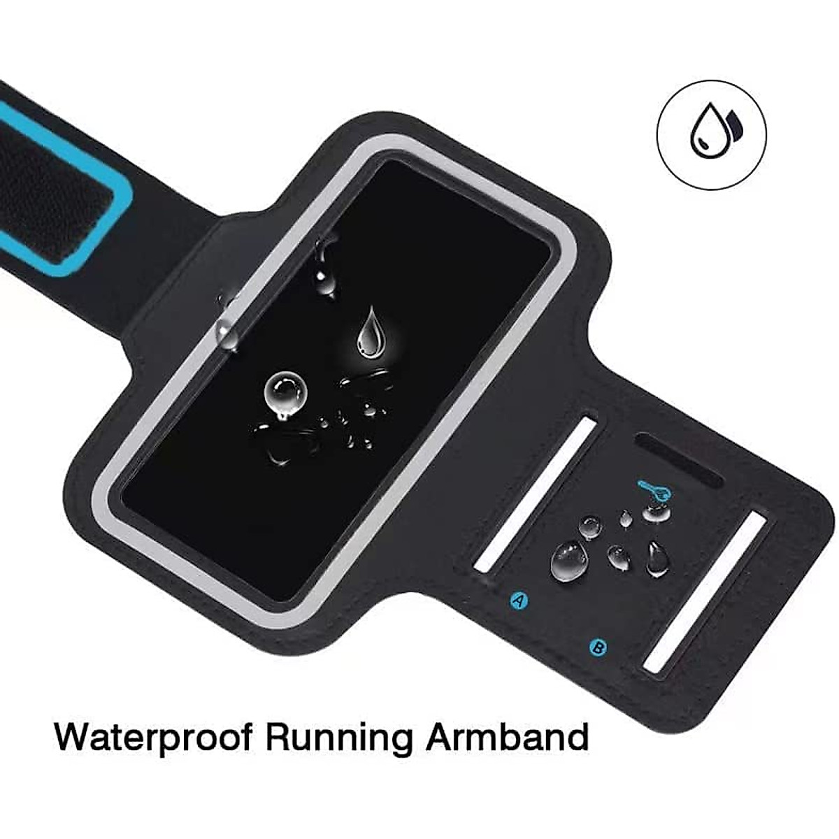 MP3 Player Running Exercise Armband, Adjustable Length Arm Band , Waterproof, Built-in Key Pocket, Headphone Slot, Sports Armband Protector for MP3 Players from Agptek, Aiworth, Hotechs