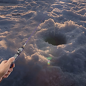 BESPORTBLE Fish Reels 1pc ice Fishing Rod Fly Fishing Rod ice Rod Practical Fishing Rod Ultralight Fishing Pole Freshwater Fishing Pole ice Fishing Purple Striped bass Portable Child Resin