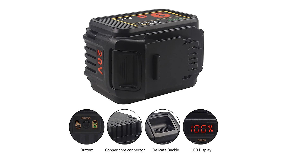 Waitley 20V 9Ah Battery for DEWALT - Long-Lasting Power