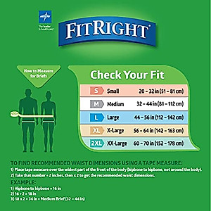 MEDLINE FITPLUSLG FITPLUSLGZ FitRight Plus Briefs (Pack of 20)