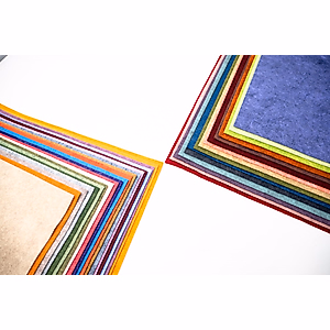 RABOM Merino Wool Blend Felt, 35 Pieces, Assorted Heathered Colors, Made in USA, Crafting and Sewing (6""X12"")