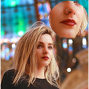 Tanreeqee Nose Rings Hoops Double Nose Ring for Single Piercing Double Nose Hoop Spiral Nose Ring Hypoallergenic Stainless Steel Nose Rings for Women Men（3pairs