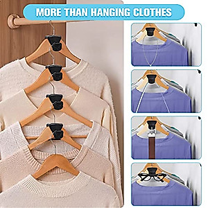 ZOCONE 25PCS Clothes Hangers, Space Saving Hangers for Clothes, Heavy Duty Hanger Connector Hooks Cascading Organizers to Expand Closet Space, with Storage Bag(Black)