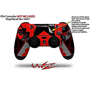 WraptorSkinz Vinyl Decal Skin Compatible with Sony PS4 Controller PlayStation 4 Original Slim and Pro Emo Star Heart (Controller NOT Included)